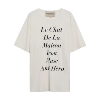 Valentino Le Chat De La Maison Icon Muse Anti Hero T-Shirt - - Tops - Herren - Wei&szlig; - M