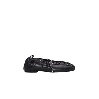 Ganni Femme, Chaussures, Noir, Taille: 37 EU Ballerines &agrave; lacets