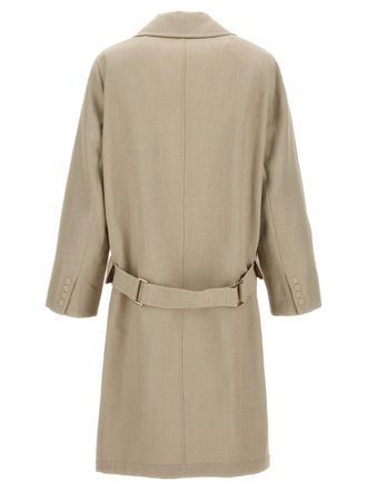 Max Mara Womens Beige Linen Coat Clothing