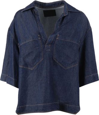 Dondup Femme, Blouses et Chemises, Bleu, Taille: 42 FR Camicia
