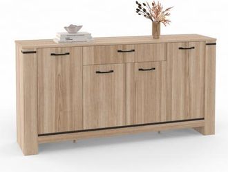 IDMarket Buffet 160 m Idaho 4 Portes avec tiroir Design Contemporain