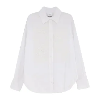 Nude Nude, Femme, Blouses et Chemises, Blanc, Taille: 38 FR Chemise en dentelle de coton