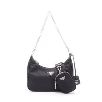 Prada Pre-owned Re-Edition 2005 Nylon Saffiano Leather 2way Shoulder Bag - Femme - Pre-owned - Noir - Taille: ONE Size