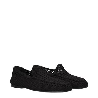 Dolce & Gabbana Mens Black Fabric Slip-On Loafers