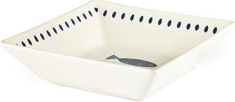 Excelsa Ocean 6er Set Suppenteller Keramik 17x17cm Blaue Fische Dekor