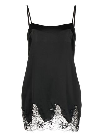 Fleur Of England Babydoll-Kleid mit Spitzenborten - Schwarz