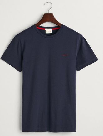 GANT T-Shirt aus Baumwolle mit Label-Stickerei, Slim Fit in