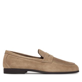 Tommy Hilfiger Slipper Tommy Hilfiger Flexible Slim Suede Loafer FM0FM05745 Beige