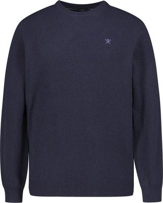 Hackett Herren Pullover blau Lammwolle unifarben
