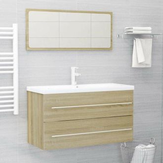 Les Tendances Ensemble de meubles de bain 2 pcs Chêne sonoma