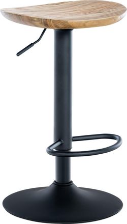 Clp Barhocker Skelde I Höhenverstellbarer Barstuhl Mit Fußstütze I Massivholz-Sitz, Farbe:Natur