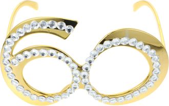 Amosfun Brille Zum 60 Geburtstag F&uuml;r Frauen Glitzerrahmen Neuartige Brille Geburtstagsdekoration Mit Strasssteinen