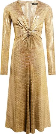 Roberto Cavalli Midi-Kleid mit Schlangen-Print - - Dresses - Damen - Gelb - M
