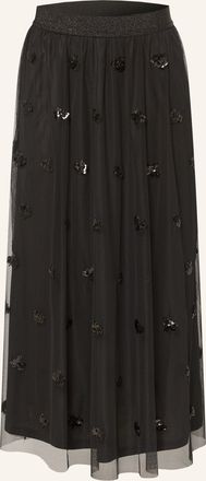 Oui T&uuml;llrock Mit Pailletten schwarz