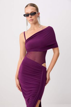 Trendyol Einfarbiges &auml;rmelloses Maxikleid, gerade Form - Abend- und Ballkleid - Rot