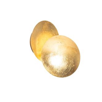 QAZQA Modern Smarte Wandleuchte Gold I Messing inkl. Wifi G9 - Sunrise Dimmer I Dimmbar I Wohnzimmer I Schlafzimmer - Stahl Rund - LED geeignet G9