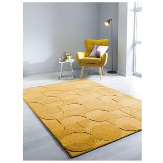 Flair Rugs Flair Rugs - Tapis géométrique en laine design rectangle Gigi Jaune 160x230