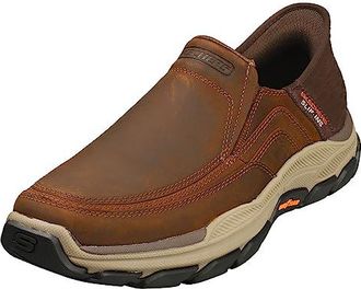 Skechers USA Respected-Elgin 204810 Chaussures &agrave; Enfiler en Cuir &agrave; Bout Mocassin pour Homme 24 cm, CDB (Crazy Horse Marron fonc&eacute;), 40 EU