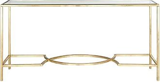 Safavieh Glam Accent Table with Iron Legs, in Gold and Clear, 41 X 160 X 81.28