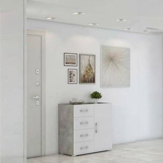 Dmora Kommode Violetta, Buffetschrank mit 1 Tür und 4 Schubladen, Wohnzimmer-Sideboard, Mehrzweckschrank mit Regalen, 100 % Made in Italy, 90 x 41 x 87 cm, 