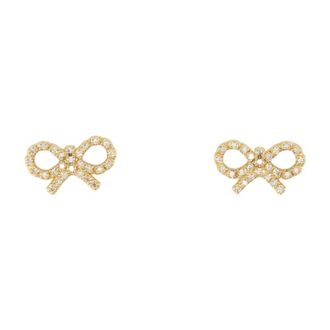 Self Portrait Womens Micro Bow Earrings Self Portrait Gold Plated Jewelry-Watches