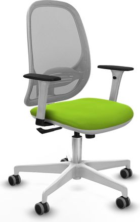 Piqueras y Crespo B&uuml;roarbeitsstuhl mit 1D-Armlehnen, h&ouml;henverstellbare Lendenwirbelst&uuml;tze, mit 3 Positionen und Schneidschaum, mit Rollen von 65 mm, Parkett, Grau/Pista