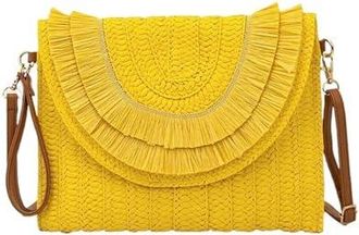 Generic Sac à main tissé à la main en paille pour femme - Sac à bandoulière pour femme - Sac à main tissé à la main, jaune, 1