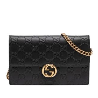 Gucci Sac bandouli&egrave;re pr&eacute;-poss&eacute;d&eacute; &agrave; rabat emboss&eacute; - Femme - Pre-owned - Noir - Taille: ONE Size