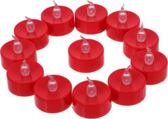 Valiclud 12 St&uuml;ck Teiliges Flammenlose Teelichter mit Batterie Kleine Dekorative LED kerzen in Rot Sichere Elektronische Kerzen f&uuml;r Hochzeit Wohnzimmer und Fes