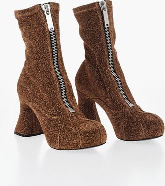 Stella McCartney Stiefeletten GROOVE in Lurex mit Front-Rei&szlig;verschluss, 9 cm Stella McCartney