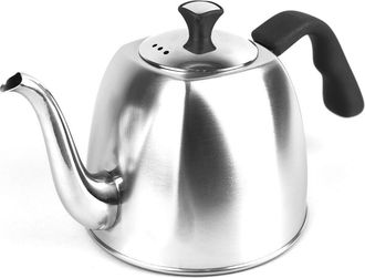 Maestro Maestro MR-1333-Tea Teekanne mit Deckel und Sieb 1,1L Wasserkessel Wasserkocher für Herd Induktion Edelstahl Teekessel, Silber/Schwarz