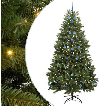 vidaXL K&uuml;nstlicher Weihnachtsbaum Gr&uuml;n 240 cm PVC und Metall vidaXL