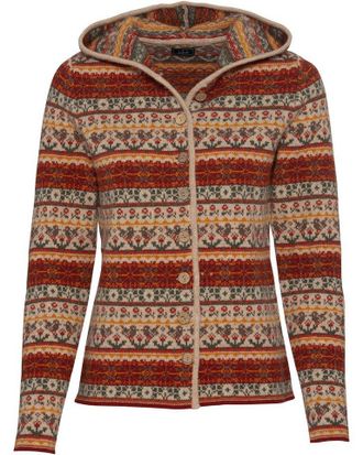 Luis Steindl Strickjacke Jacquard-Strickjacke mit Kapuze