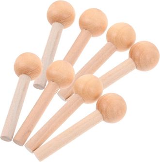 DOITOOL 8 Stück Teiliges Holz stecktafelhaken aus Massivem Unbehandeltem Buchenholz Robuste Runde Pegs Vielseitig für Werkzeuge Küchenutensilien und Bastelbed