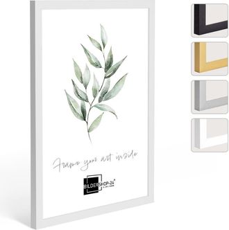 Bildershop-24 Kunststoffrahmen modern Bilderrahmen Fotorahmen gradlinig Weiß 21 X 30 cm (DIN A4)