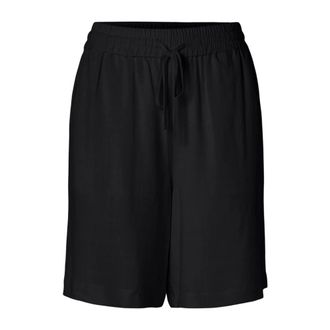 Selected Sonnen-Shorts aus Viskose-Leinen-Mix - - Shorts - Damen - Schwarzk - XS