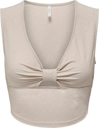 Only &Auml;rmelloses V-Ausschnitt Top - - Tops - Damen - Wei&szlig; - L