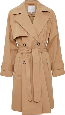 Ichi IHELOVA JA Damen Trenchcoat Jacke &Uuml;bergangsmantel Trenchcoat Kurzmantel, Gr&ouml;&szlig;e:38, Farbe:Tannin (171320)