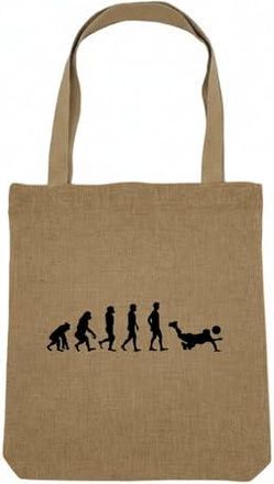 Fabulous Sac Shopping Tote Bag Aspect Lin - Evolution Volleyball Sport Athl&egrave;te Volley - Sac de Courses Toile Epaisse 360g Beige Naturel Cabas Port&eacute; Epaule Soli