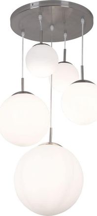 Globo Lighting H&auml;ngeleuchte H&auml;ngelampe Pendelleuchte Pendellampe 5 Opal Glas Kugeln Leuchte Globo BALLA 1581-5