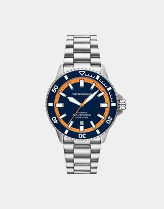 Emporio Armani Sea Explorer - Herrenuhr aus Edelstahl in Silberoptik mit Automatikwerk