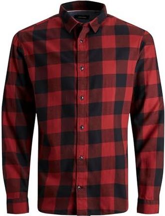 Jack & Jones Jack & Jones Homme Jjegingham Twill Shirt L/S Noos Chemise, Rouge (Rouge Brique/Coupe Ajust&eacute;e), XXL EU
