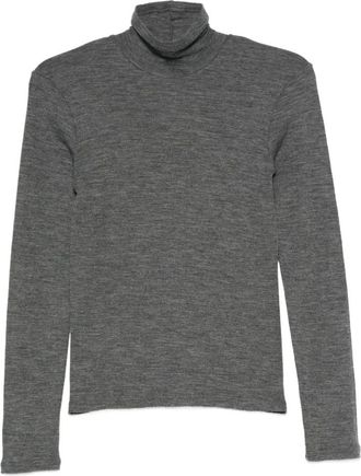 Forte_Forte Femme, Pulls, Gris, Taille: 38 FR T-shirt &agrave; col roul&eacute; en jersey c&ocirc;tel&eacute; de laine