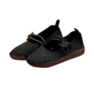Generic Chaussures Mary Jane pour femme - Large largeur - Bout rond - &Eacute;l&eacute;gantes - R&eacute;tro - Antid&eacute;rapantes - L&eacute;g&egrave;res et confortables - Style d&eacute;contract&eacute; - Pour 