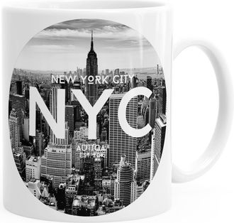 Autiga Tasse mit New York City Fotoprint Manhattan Rockefeller Center NYC einfarbig weiß Unisize