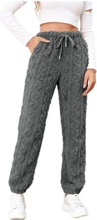 Generic Legging thermique pour femme 2025 - Pantalon chaud pour femme - Couleur unie - Laine douce - Pantalon dhiver confortable en peluche pour lautomne et l