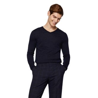 HUGO BOSS Pullover f&uuml;r Herren, Jerseyware, Formell, Regul&auml;r (Dunkelblau)