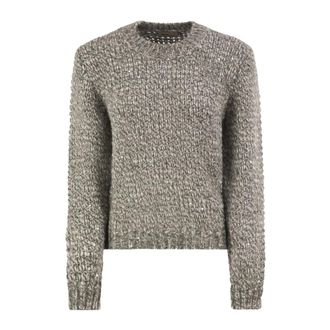 Herno Alpaka-Mischung Pullover mit Pailletten - - Knitwear - Damen - Grau - M
