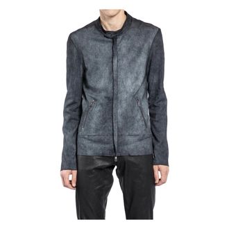 Giorgio Brato Homme, Vestes, Noir, Taille: XL Blouson motard en agneau stretch enduit