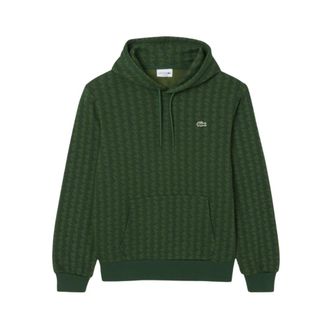 Lacoste Homme, Sweatshirts et sweats &agrave; capuche, Vert, Taille: L Monogram Fleece Sweat &agrave; capuche